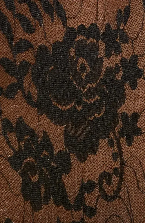 MAPALE Lace-up Floral Lace Teddy