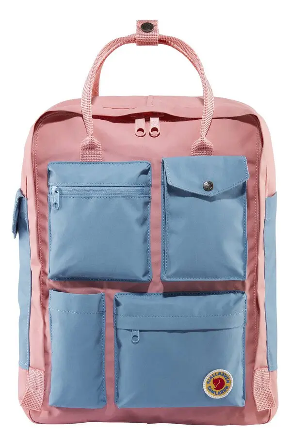 kånken backpack fjällräven pink-air blue Unisex Travel - Side Slip Pocket - Adjustable Shoulder Straps Fjällrävens \webname is suitable for small children as well as adults who are looking for a compact backpack Fjällräven Kånken Rainbow in Chalk