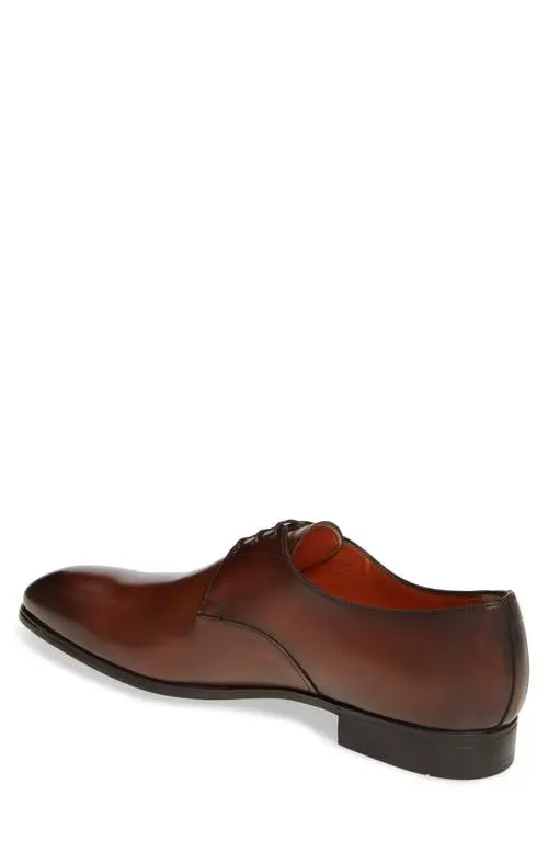 Santoni Induct Plain Toe Derby - Brown