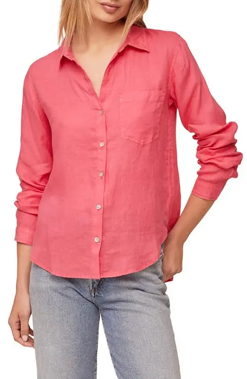 Bella Dahl Garment Dyed Linen Button-up Shirt - Spiced Hibiscus