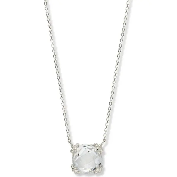 Anzie Dew Drop Cluster Topaz Pendant Necklace - White Topaz