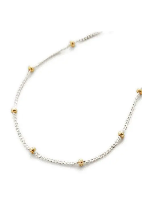 Monica Vinader Mixed Metal Beaded Chain Bracelet - Silver