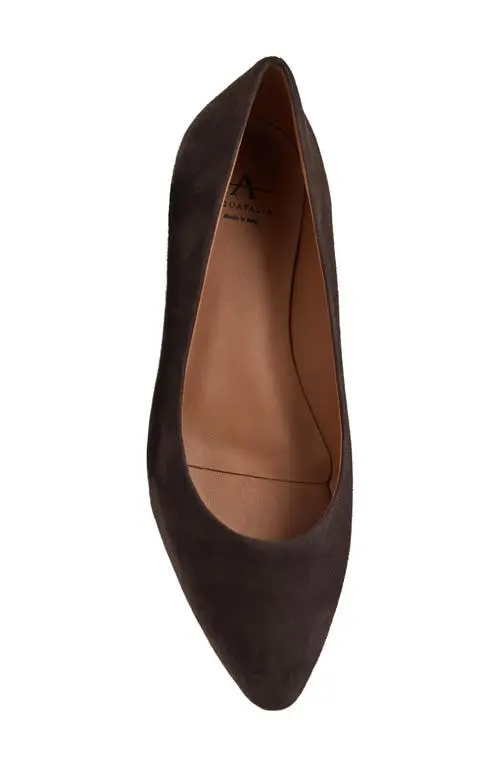 Aquatalia Penina Weatherproof Flat - Espresso Suede