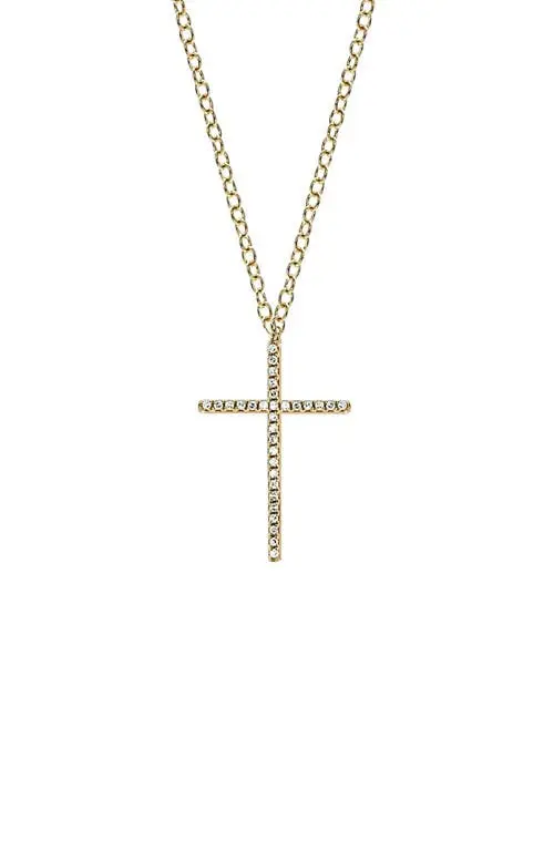 Ef Collection Diamond Cross Pendant Necklace - Yellow Gold