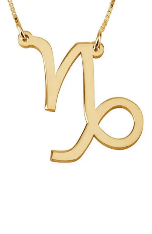 MELANIE MARIE Zodiac Pendant Necklace - Gold Plated - Capricorn
