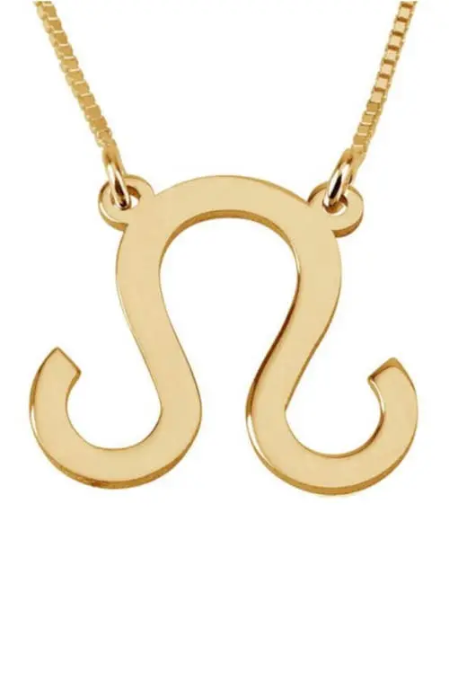 MELANIE MARIE Zodiac Pendant Necklace - Gold Plated - Leo