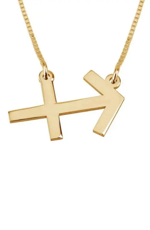 MELANIE MARIE Zodiac Pendant Necklace - Gold Plated - Sagittarius