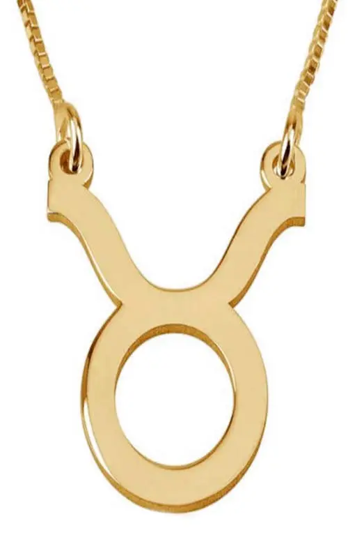 MELANIE MARIE Zodiac Pendant Necklace - Gold Plated - Taurus