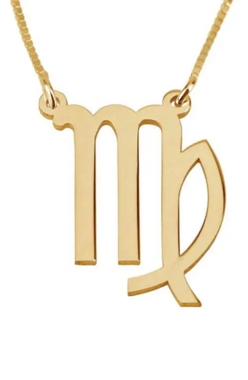 MELANIE MARIE Zodiac Pendant Necklace - Gold Plated - Virgo
