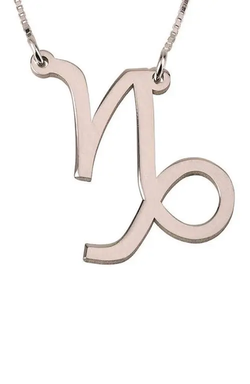 MELANIE MARIE Zodiac Pendant Necklace - Rose Gold Plated - Capricorn