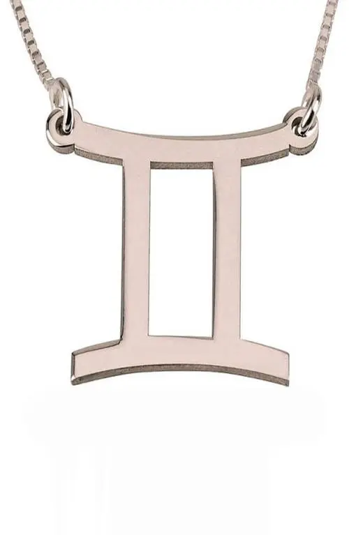 MELANIE MARIE Zodiac Pendant Necklace - Rose Gold Plated - Gemini