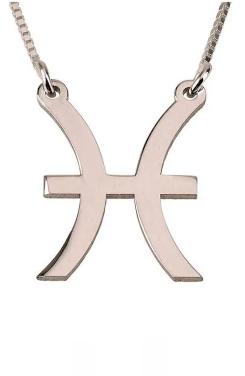 MELANIE MARIE Zodiac Pendant Necklace - Rose Gold Plated - Pisces