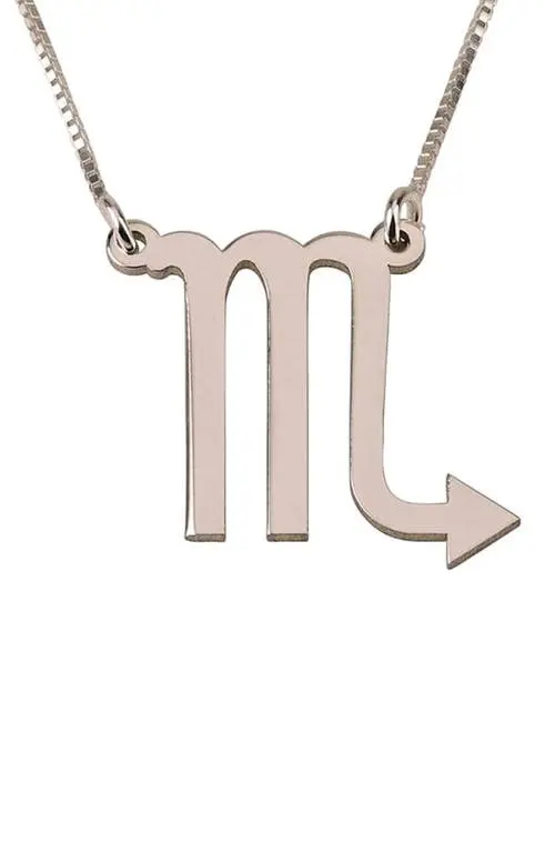 MELANIE MARIE Zodiac Pendant Necklace - Rose Gold Plated - Scorpio