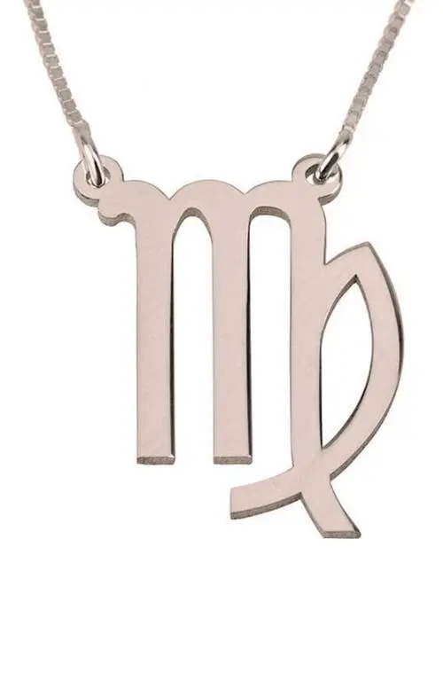 MELANIE MARIE Zodiac Pendant Necklace - Rose Gold Plated - Virgo