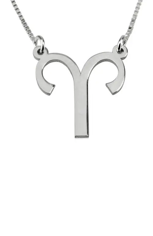 MELANIE MARIE Zodiac Pendant Necklace - Sterling Silver - Aries