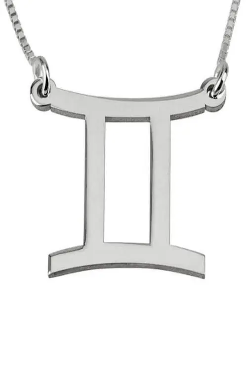 MELANIE MARIE Zodiac Pendant Necklace - Sterling Silver - Gemini
