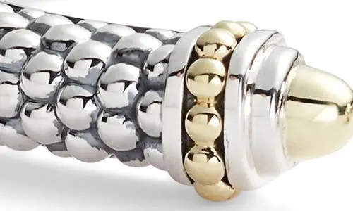 Lagos Signature Caviar Hinged Cuff Bracelet