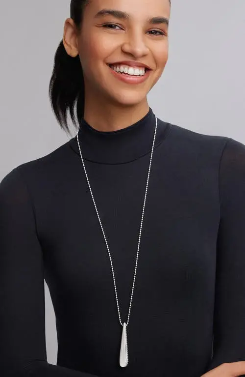 Lagos Signature Caviar Teardrop Pendant Necklace