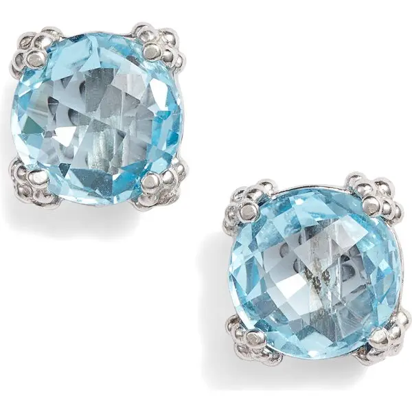 Anzie Cluster Topaz Stud Earrings - Blue Topaz