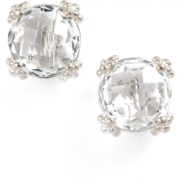 Anzie Cluster Topaz Stud Earrings - White Topaz