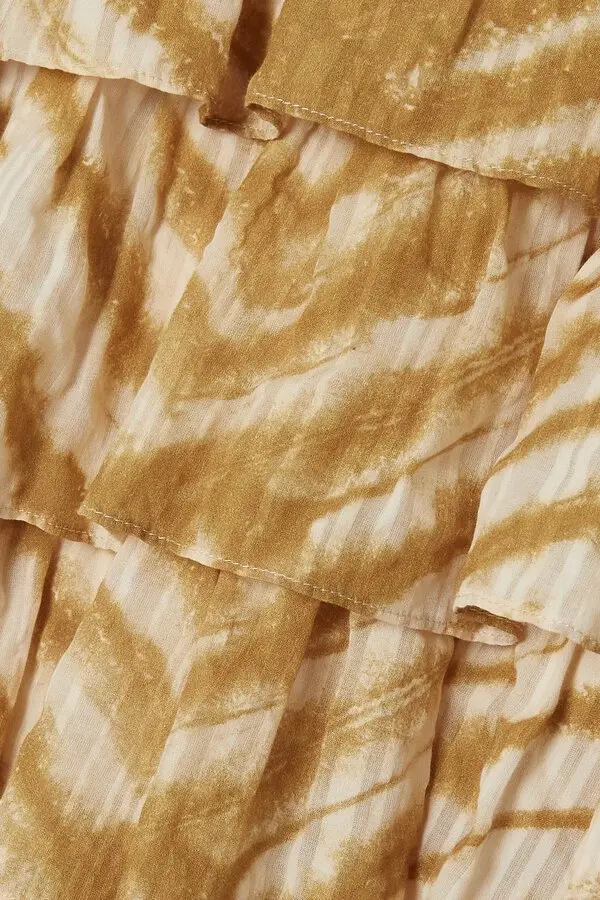 Ulla Johnson Margot Ruffled Tiered Tie-dyed Cotton Skirt