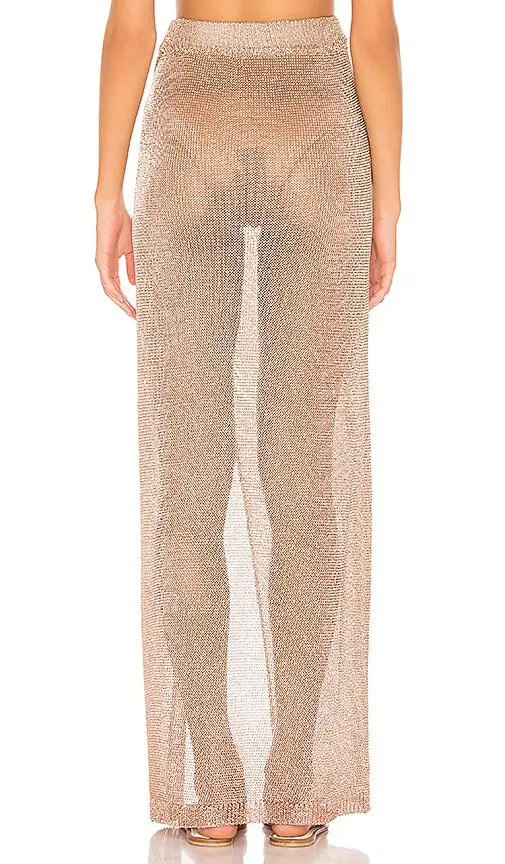 Superdown Keva Metallic Wrap Maxi Skirt - Bronze