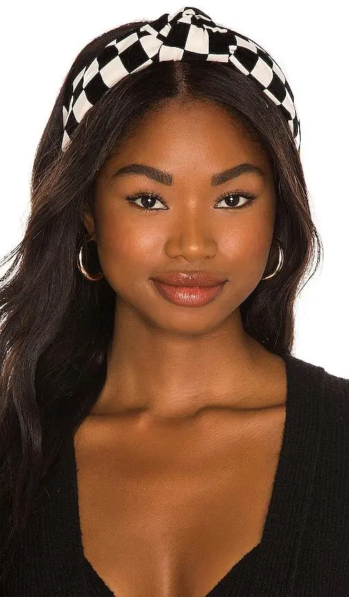 Lele Sadoughi Oversized Knotted Headband - Ditsy Checker  display picture 3