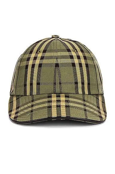 Burberry Icon Check Baseball Cap In Green - Green Icon Check 
