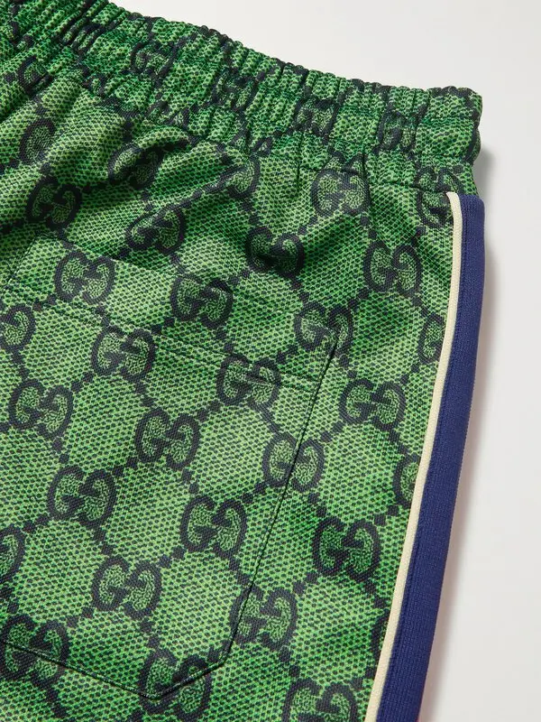 ⭕Gucci GG Monogram Jersey shortpants Gucci Webbing-Trimmed Monogrammed Tech-Jersey Drawstring Shorts