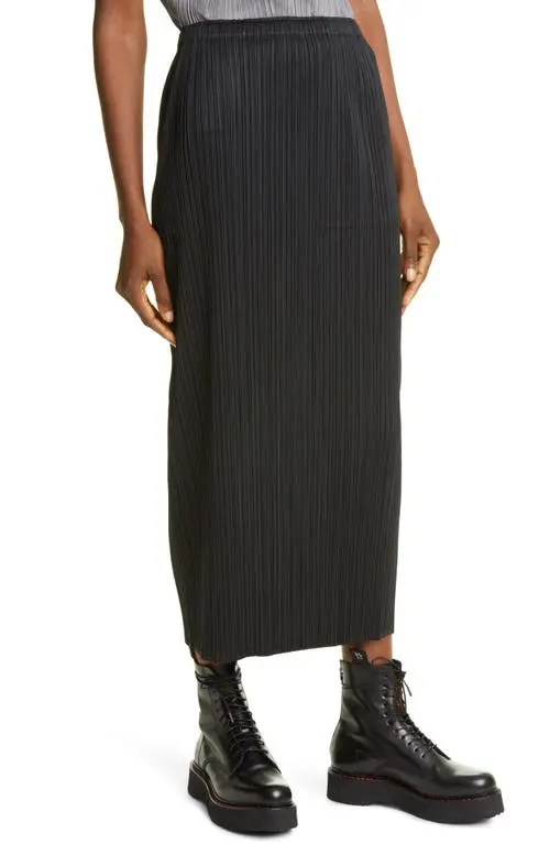 Issey Miyake Basics Pleated Midi Skirt