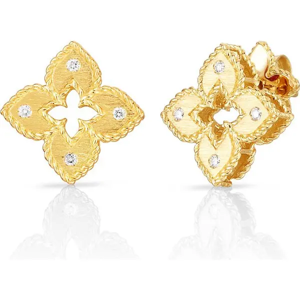 Roberto Coin Venetian Princess Diamond Stud Earrings - Yg