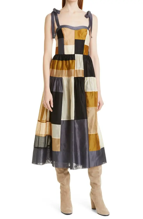 Ulla Johnson Minerva Sleeveless Midi Dress In Patchwork - 61% Off |  Editorialist