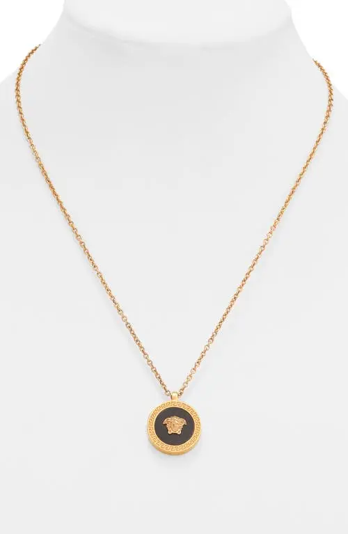 Versace Medusa Head Pendant Necklace - Gold/black