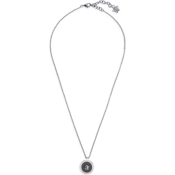 Versace Medusa Head Pendant Necklace - Palladium Black