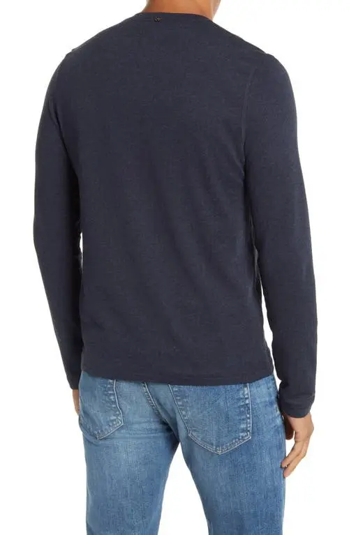 Billy Reid Herringbone Terry Long Sleeve Henley T-shirt