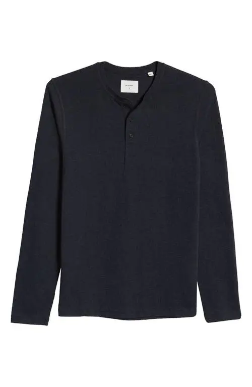 Billy Reid Herringbone Terry Long Sleeve Henley T-shirt
