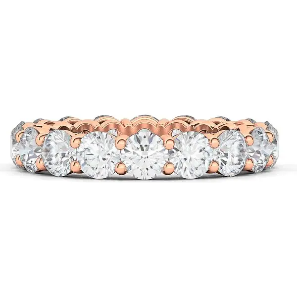 HAUTECARAT Lab Created Diamond 18k Gold Eternity Band Ring - Rose Gold
