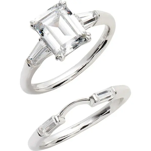 Lafonn Emerald-cut Ring - Silver/clear