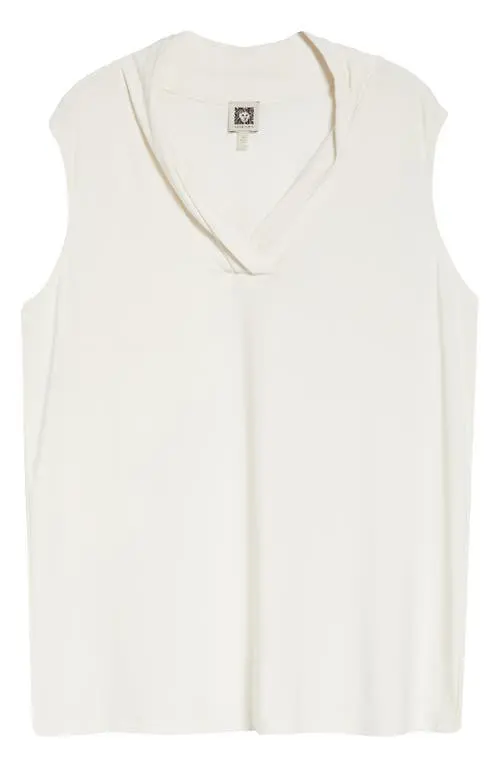 Anne Klein Triple Pleat Sleeveless Blouse - Anne White
