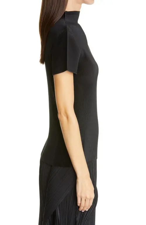 Issey Miyake Mist Basics Funnel Neck Top - Black