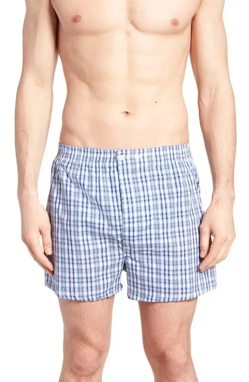 Nordstrom 3-pack Classic Fit Boxers - Blue Dazzle Solid- Plaid Pack