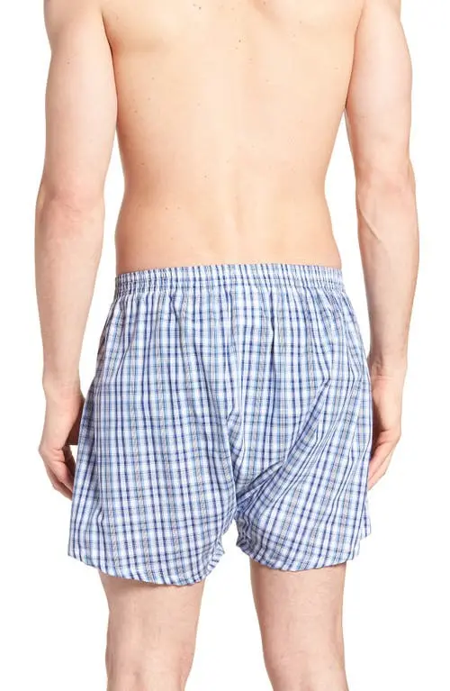 Nordstrom 3-pack Classic Fit Boxers - Blue Dazzle Solid- Plaid Pack