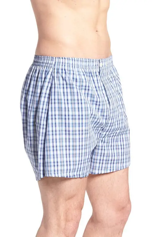Nordstrom 3-pack Classic Fit Boxers - Blue Dazzle Solid- Plaid Pack