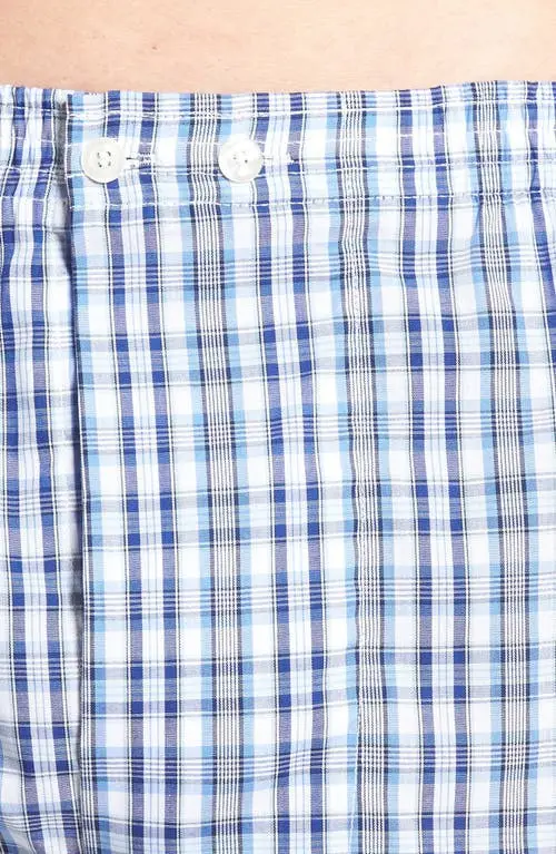 Nordstrom 3-pack Classic Fit Boxers - Blue Dazzle Solid- Plaid Pack