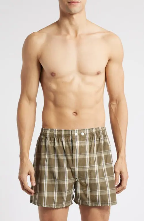 Nordstrom 3-pack Classic Fit Boxers - Olive Utility Plaid Multi