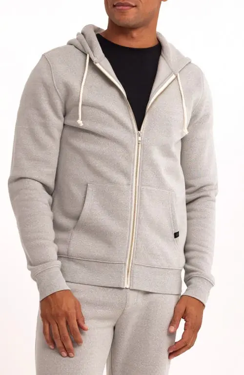 THREADS 4 THOUGHT Trim Fit Heathered Fleece Zip Hoodie - Light Heather Grey