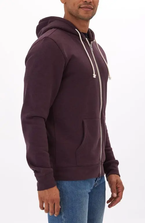 THREADS 4 THOUGHT Trim Fit Heathered Fleece Zip Hoodie - Peppercorn