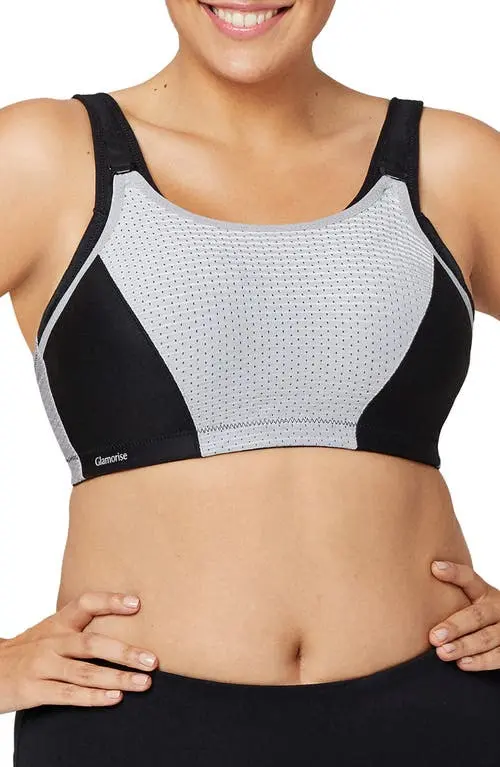 GLAMORISE Custom Control Sports Bra - Black/grey