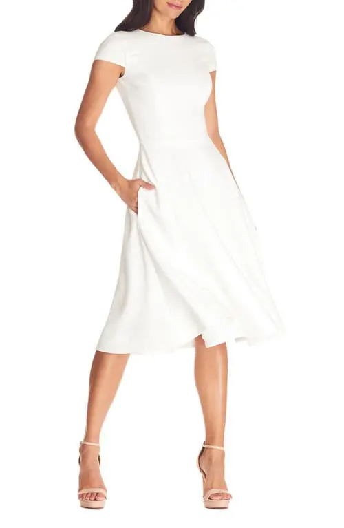 slim fit dress slacks Ivory Straight Neck Crepe Fit-and-Flare Wedding Dress – MN141 – Viniodress