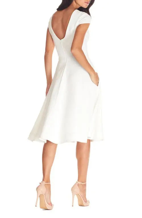 Dress The Population Livia Fit & Flare Dress - Ivory | Editorialist